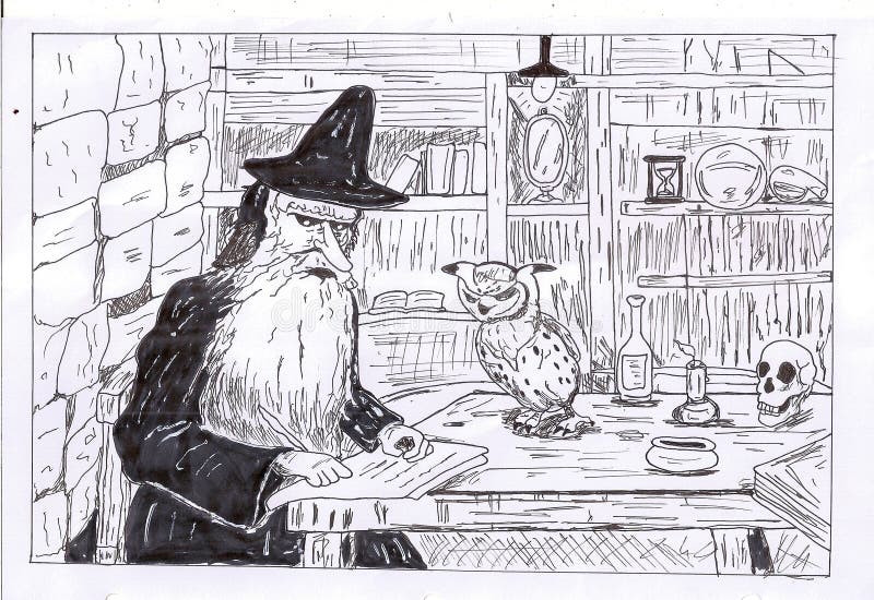 Wizard Writing Stock Illustrations – 609 Wizard Writing Stock ...