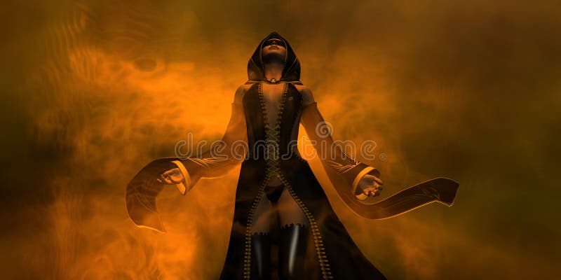 Wizard human female stock illustration. Illustration of charm - 7538841