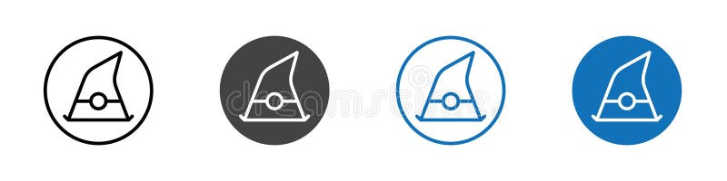 Wizard Icon Flat Editable Icon Mark Set Stock Vector - Illustration of ...