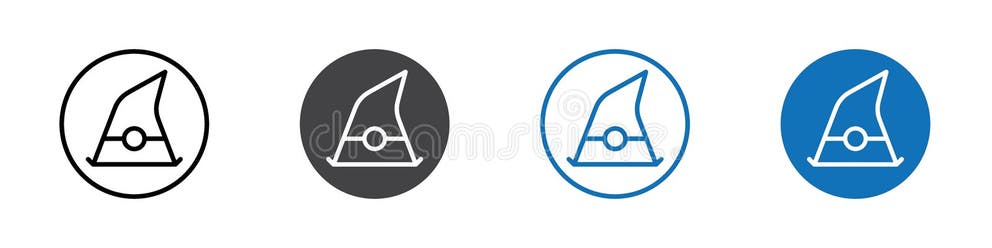 Wizard Icon Flat Editable Icon Mark Set Stock Vector - Illustration of ...
