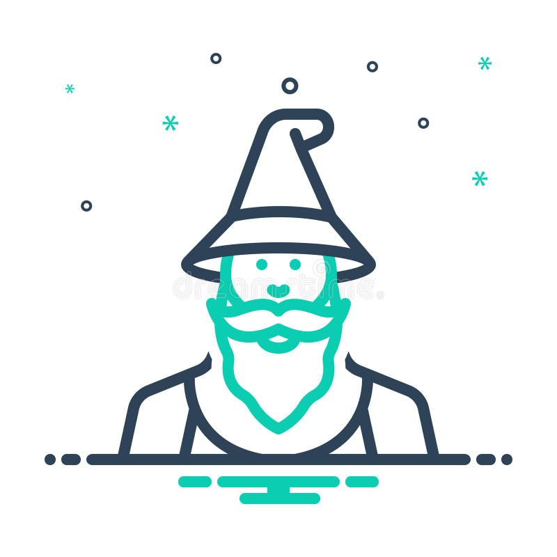 Mix Icon for Wizard, Sorcerer and Warlock Stock Vector - Illustration ...