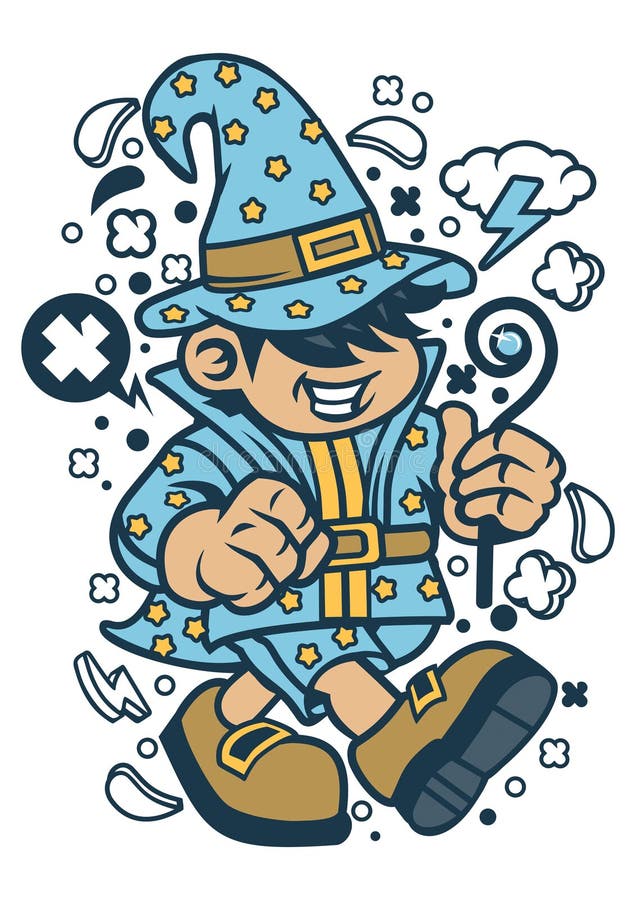 Wizard Kid stock illustration. Illustration of logo - 323150679