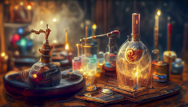 Wizard Laboratory. Generate Ai Stock Illustration - Illustration of ...