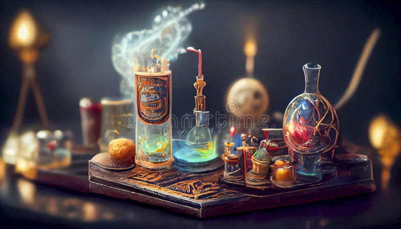 Wizard Laboratory, Generative Ai Illustration Stock Photo - Image of ...