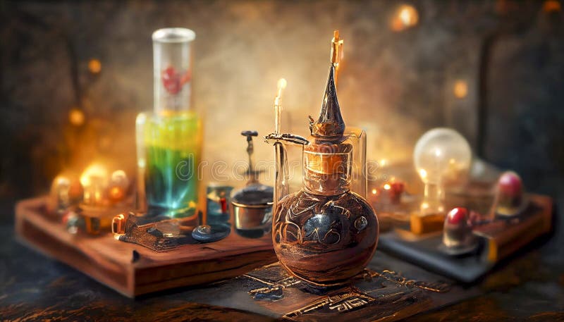 Wizard Laboratory. Generate Ai Stock Illustration - Illustration of ...