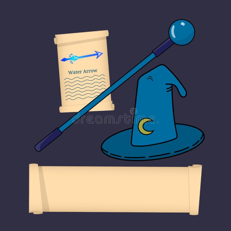 Wizard, Mage, Sorcerer, Warlock Classes. Attributes of Wizard Isolated ...