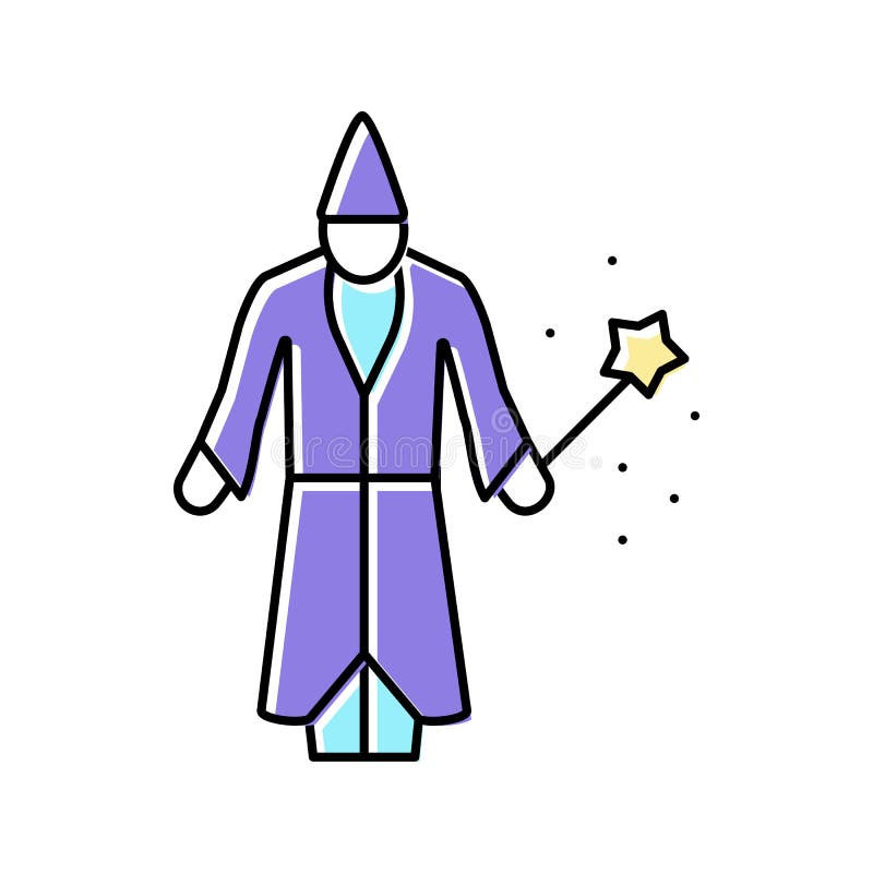 Wizard Magic Color Icon Vector Illustration Stock Vector - Illustration ...