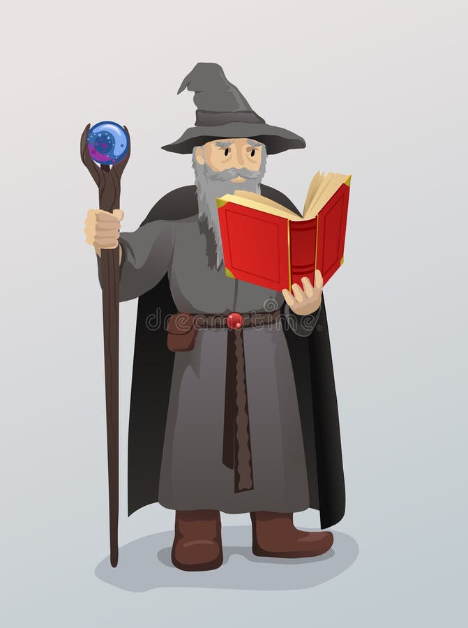 Wizard Reading Magic Book Stock Illustrations – 1,188 Wizard Reading ...