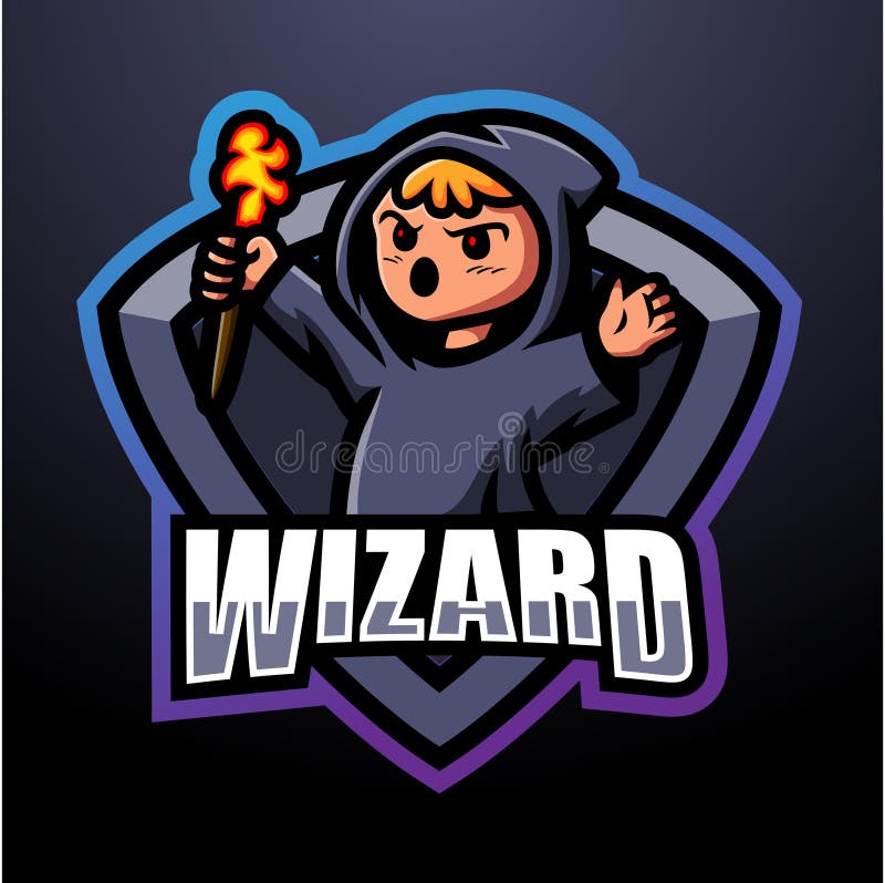 Wizard Mascot Esport Logo Design Stock Vector - Illustration of emblem ...