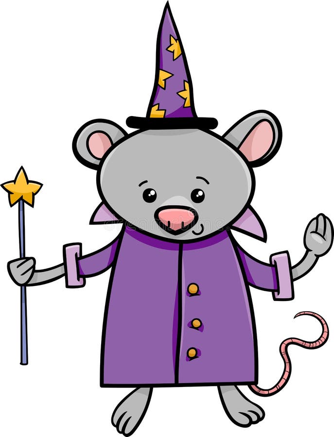 Wizard Mouse Cartoon Illustration Stock Vector - Illustration of ...