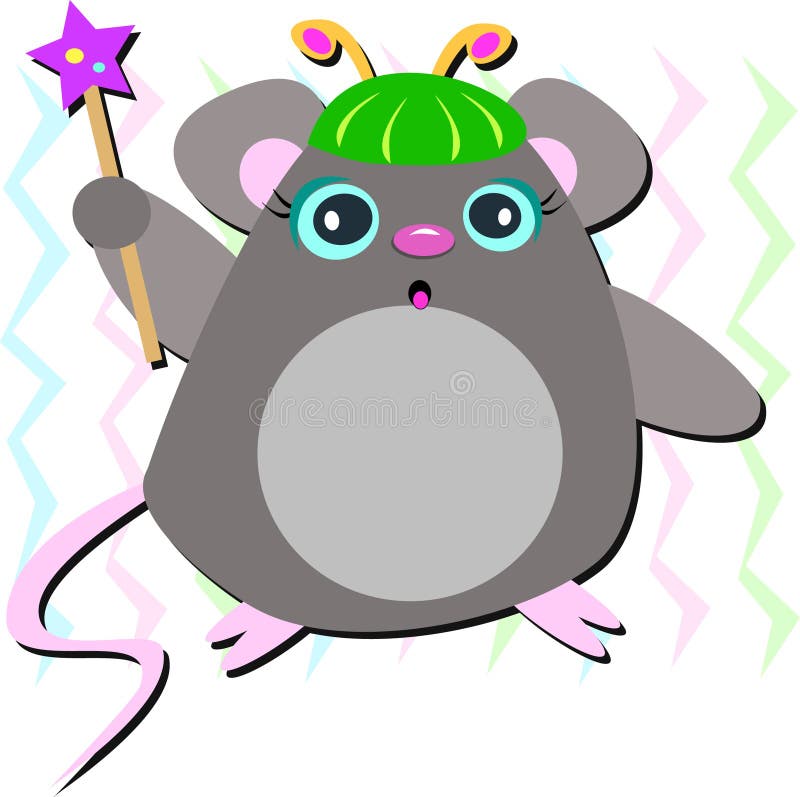 Wizard Mouse with Star Wand Stock Vector - Illustration of cute, rodent ...