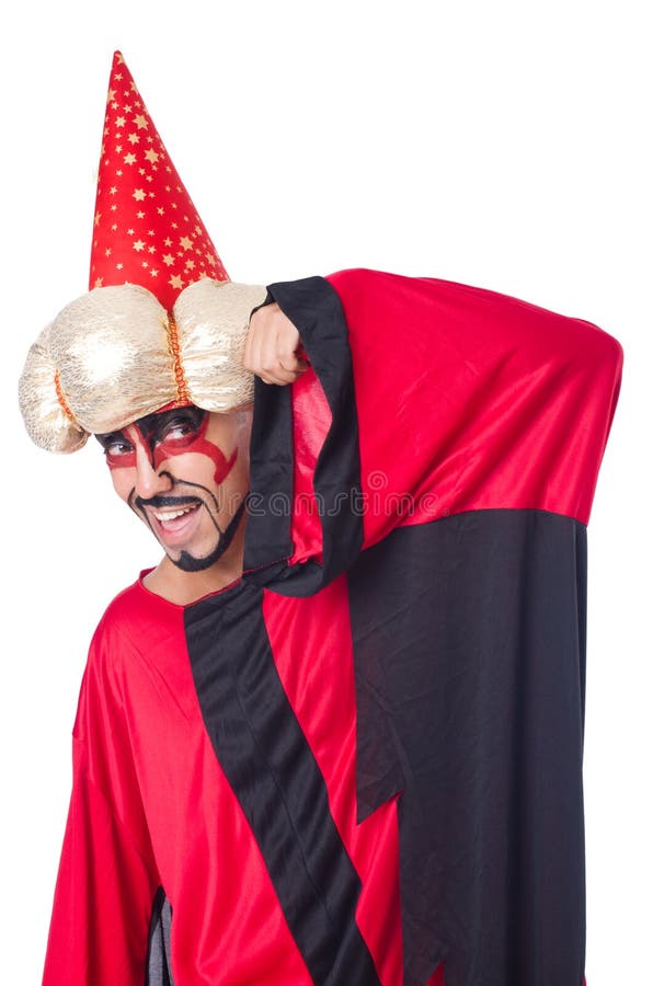Wizard in red costume stock photo. Image of legend, merlin - 34869480