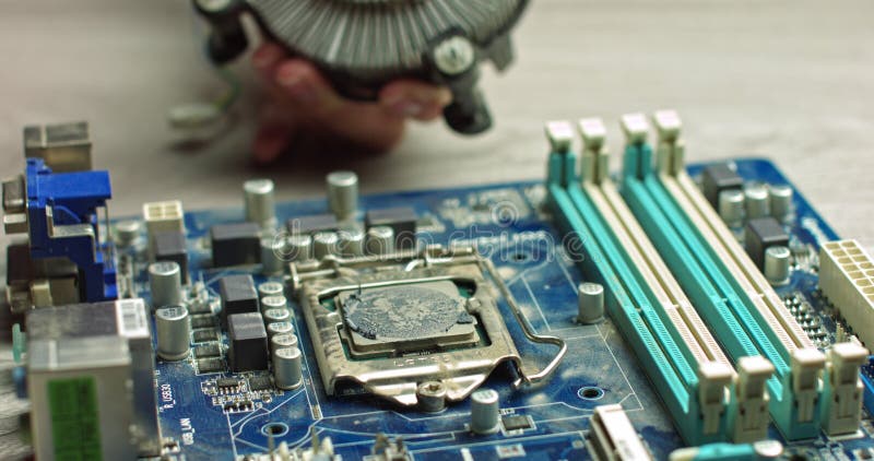 The Wizard Removes CPU Cooling for Diagnostics. Repair and Maintenance ...