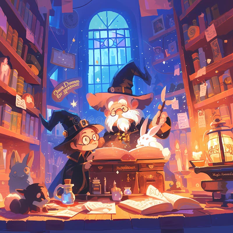 Wizard S Study: Enchanted Learning Experience Stock Illustration ...