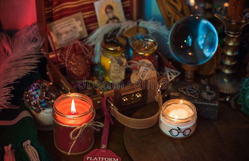 Wizard School, Interesting Magical Stuff on a Table Stock Photo - Image ...