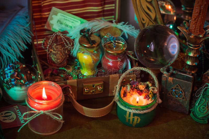 Wizard School, Interesting Magical Stuff on a Table Editorial Image ...