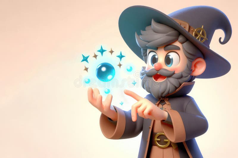 The Wizard Shows Magic. Space for Text. Stock Image - Image of ...