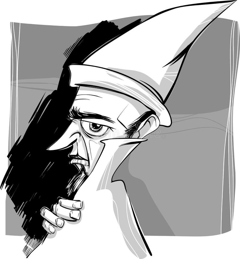Wizard Drawing stock illustration. Illustration of large - 74352359