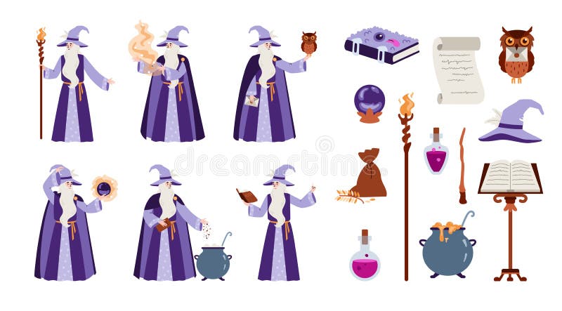 Wizards hat set collection stock vector. Illustration of magic - 98480122