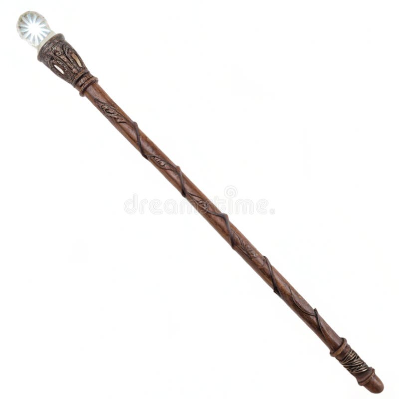 Wizard Staff Isolated on Transparent Background Stock Illustration ...
