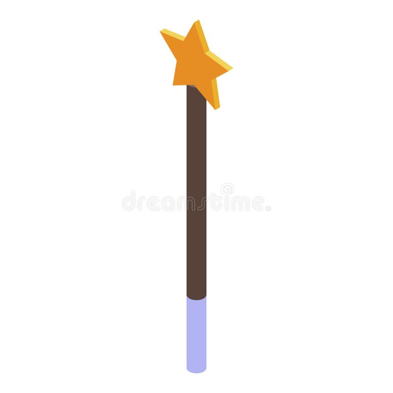 Wizard Stick Icon, Isometric Style Stock Vector - Illustration of ...