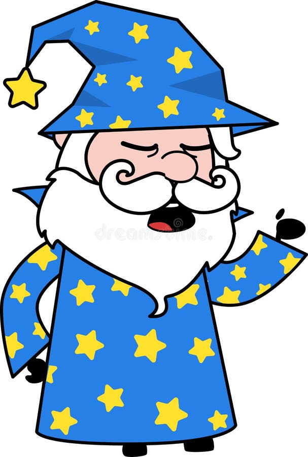 Wizard Talking Unamused Face Cartoon Stock Vector - Illustration of ...