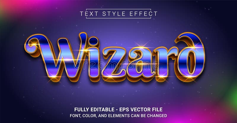 Wizard Text Style Effect. Editable Graphic Text Template Stock Vector ...
