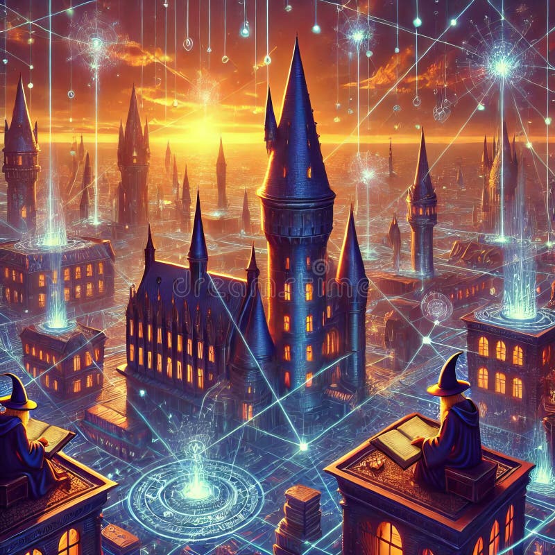 Connected Magical Research Centers Stock Illustrations – 2 Connected ...