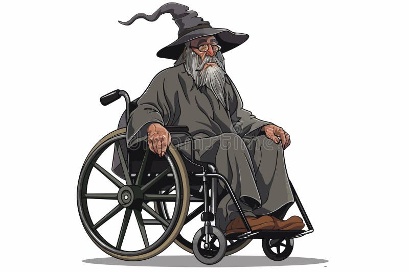 Wizard on Wheelchair Isolated Stock Vector - Illustration of funny ...