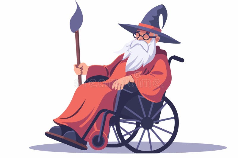 Wizard on Wheelchair Isolated Stock Vector - Illustration of girl ...