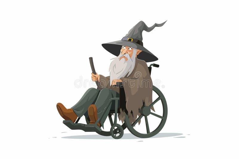 Wizard on Wheelchair Isolated Stock Vector - Illustration of flat ...