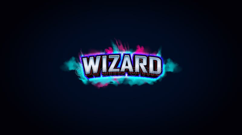 Wizard Word with Neon Lights Background Stock Illustration ...