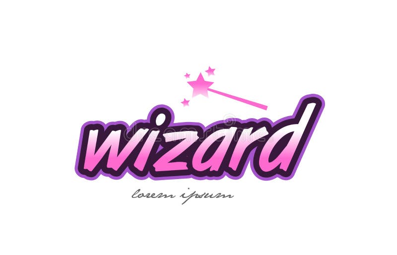 Wizard Word with Neon Lights Background Stock Illustration ...