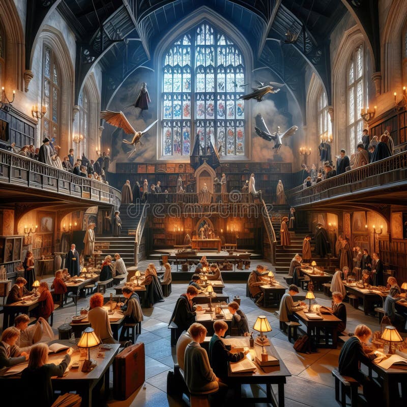 A Wizarding School Scene in a University Campus, with Stock Photo ...