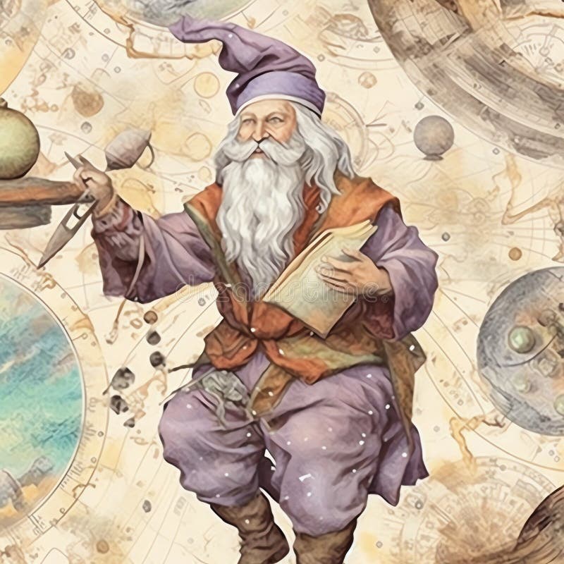 Wizards Old Paper, Vintage Digital Paper Stock Illustration ...