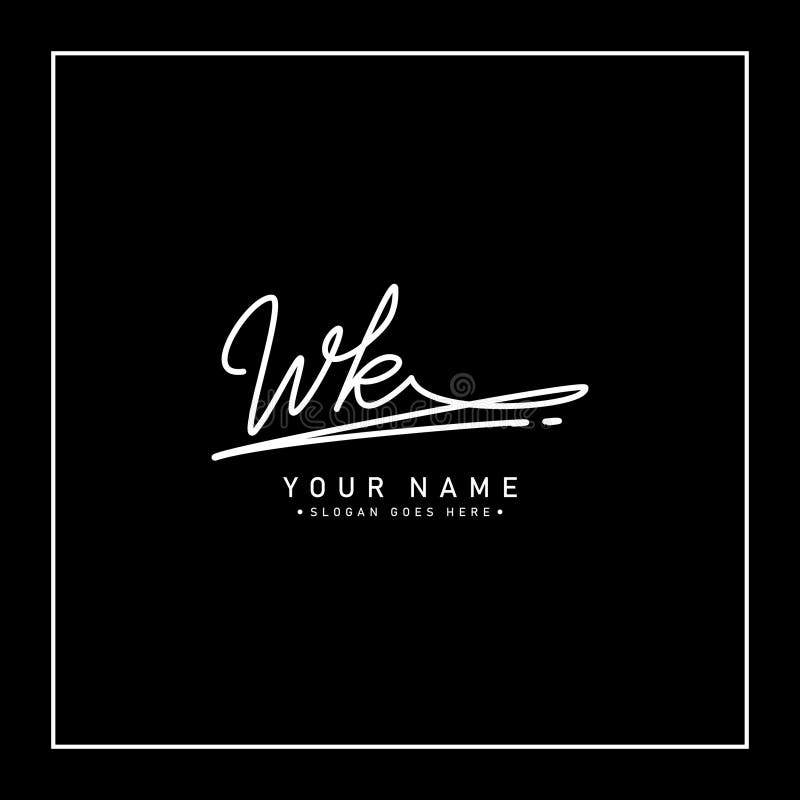 WK Initial Letter Signature Logo Template - Handwritten Vector Logo ...