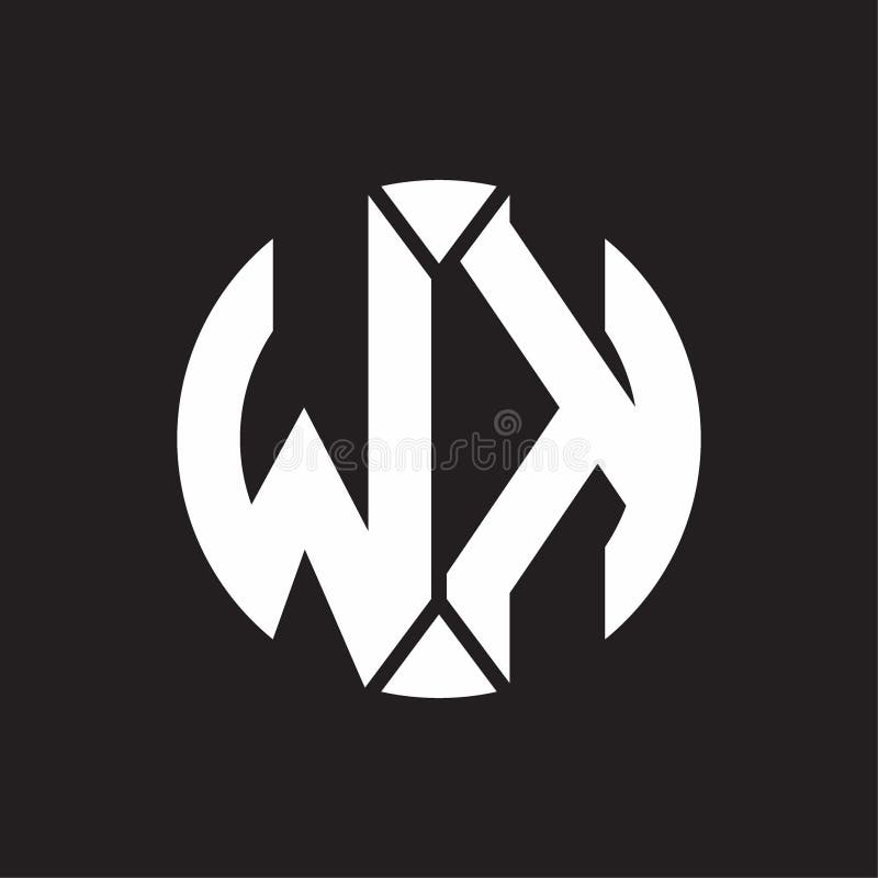 WK Logo Monogram with Piece Circle Ribbon Style Stock Vector ...
