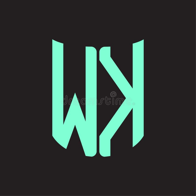 WK Logo Monogram with Ribbon Style Design Template Stock Vector ...