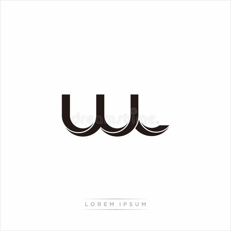 Wl Initial Letter Split Lowercase Modern Monogram Linked Outline ...