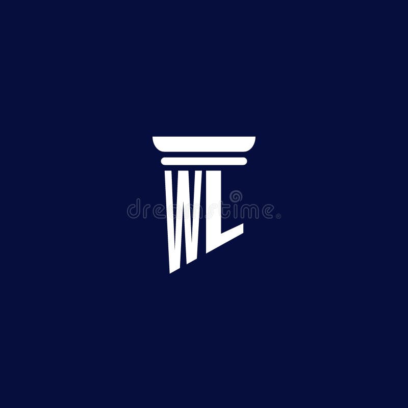 WL Initial Monogram Logo Design for Law Firm Stock Vector ...