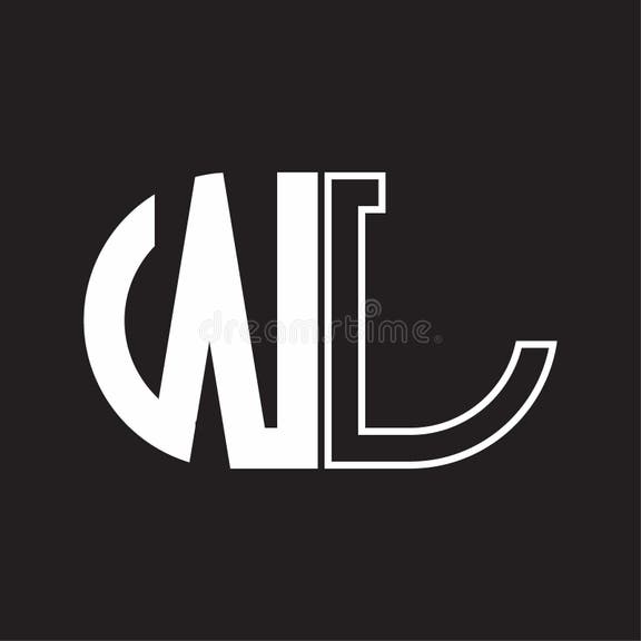 WL Letter Logo Monogram with Oval Shape Negative Space Design Template ...
