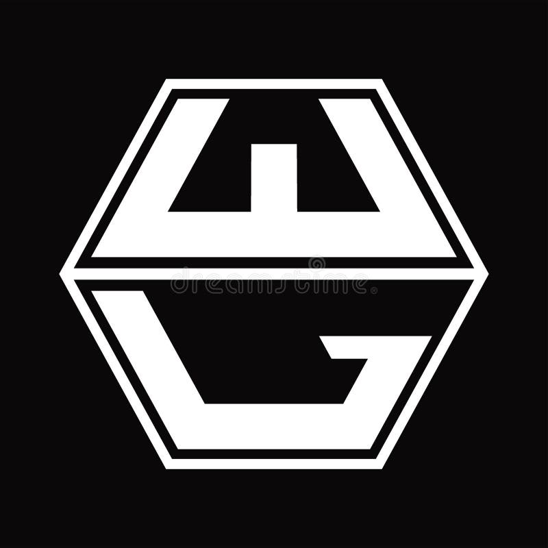 WL Logo Monogram with Hexagon Shape Up and Down Design Template Stock ...