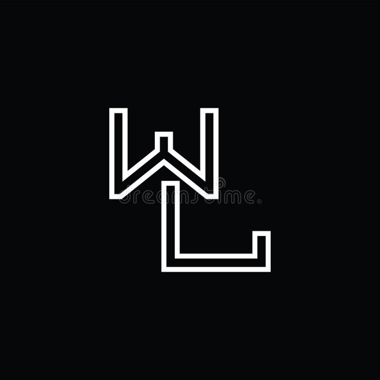 WL Logo Monogram with Line Style Design Template Stock Illustration ...