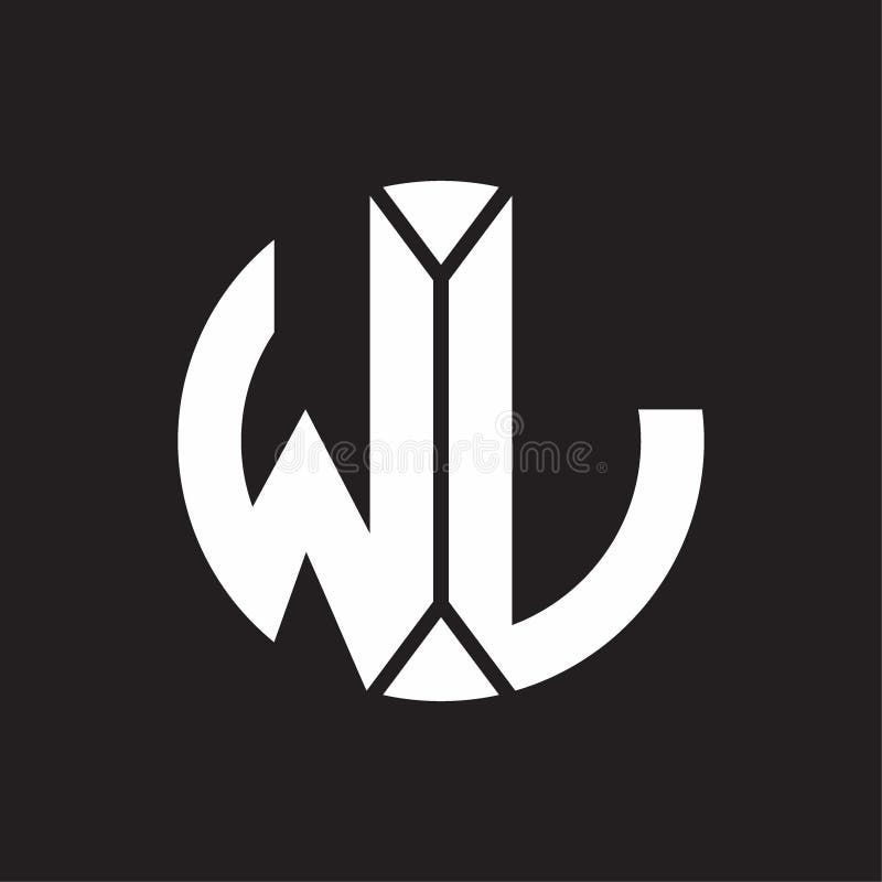WL Logo Monogram with Piece Circle Ribbon Style Stock Vector ...