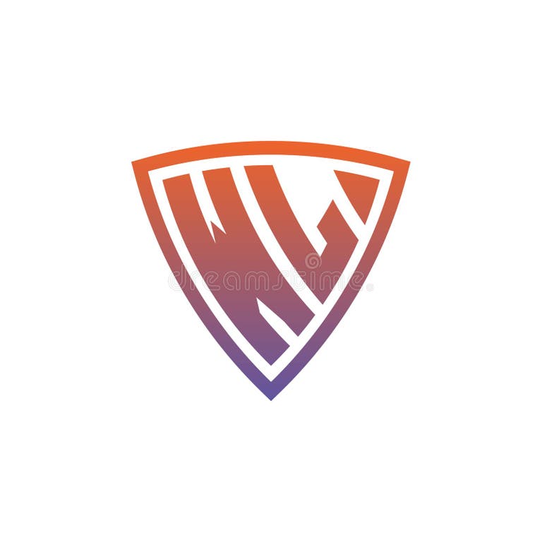 WL Logo Shield Monogram Gradient Style Design Stock Vector ...