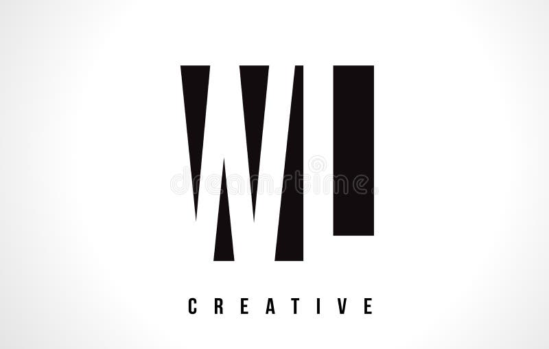 WL W L White Letter Logo Design with Black Square. Stock Vector ...