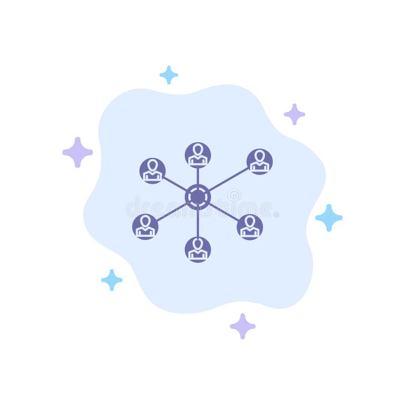 Wlan, Internet, Social, Group Blue Icon on Abstract Cloud Background ...