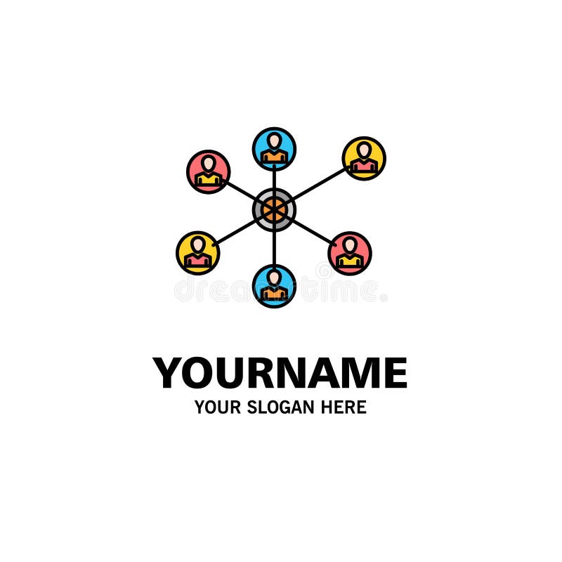 Wlan, Internet, Social, Group Business Logo Template. Flat Color Stock ...