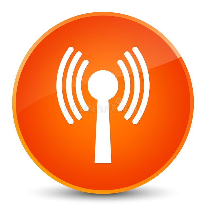 Wlan Network Icon Elegant Orange Round Button Stock Illustration ...