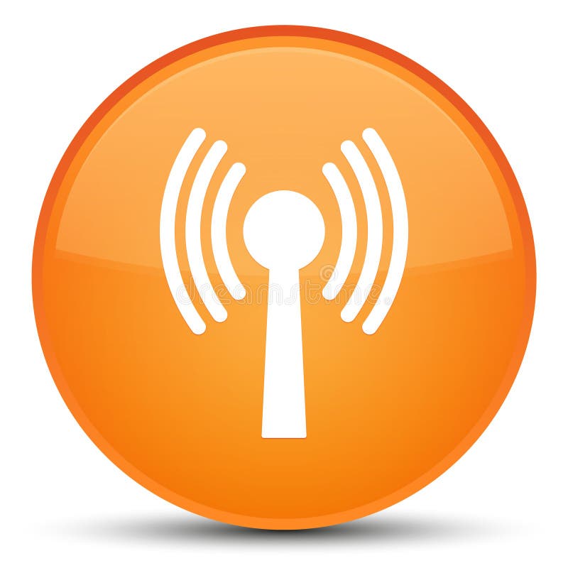 Wlan Network Icon Special Orange Round Button Stock Illustration ...